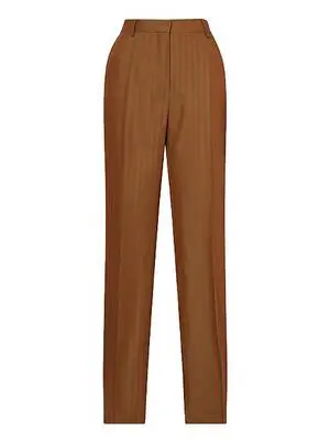 Dries Van Noten Striped Straight-leg Wool-blend Trousers - Tan