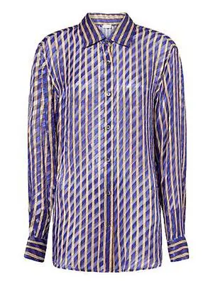 Dries Van Noten Striped Woven Shirt - Purple