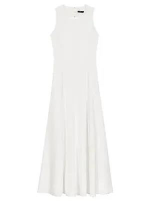Maje Woven Backless Midi Dress - White