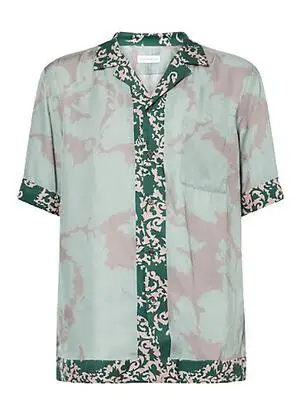 Dries Van Noten Carltone Graphic-print Woven Shirt - Petrol