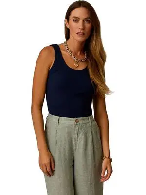 Carve Designs Ever Rib Tank - Navy
