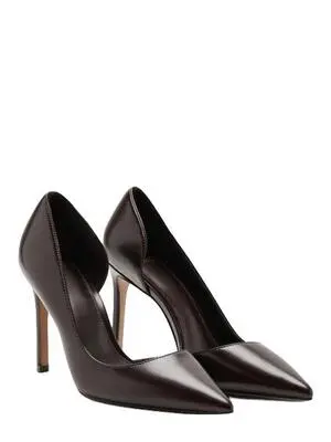 Mango Half D'orsay Stiletto Pumps - Chocolate