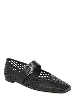 Vince Daniela Perforated Mary Jane Flat - Black
