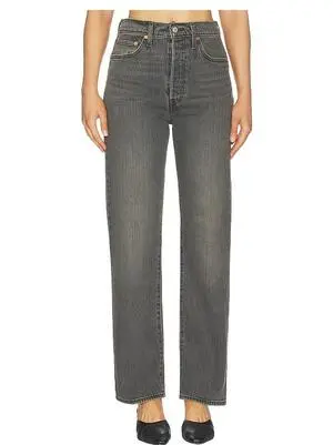 LEVI'S Ribcage Full Length Straight Leg Jeans - Grey