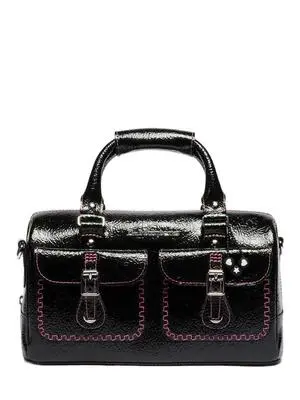 Dr. Martens Top Handle Distressed Patent Leather Bag - Black