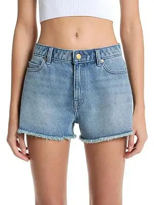 Michael Kors Gisele Frayed Denim Shorts - Blue