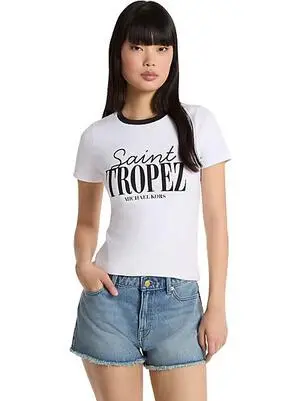 Michael Kors St. Tropez Stretch Cotton T-shirt - White