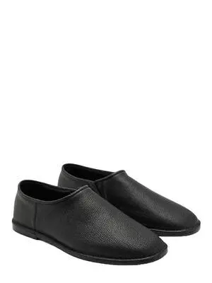 Mango Leather Slip-on Shoe - Black