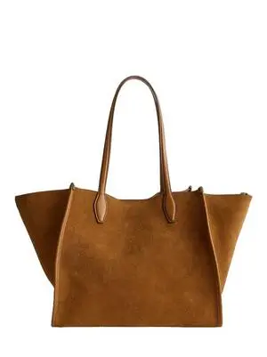 Madewell The Lexington Suede Tote - Aged Cognac