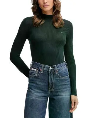 Lacoste Ribbed Long-sleeve Sweater - Green