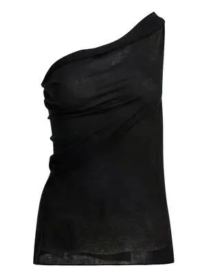 Rick Owens One-shoulder Draped Top - Black