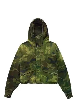 424 Cropped Camouflage Parka - Green