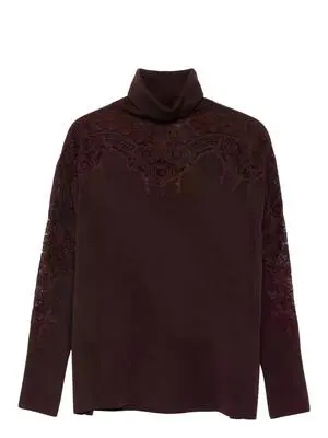 Ermanno Scervino Lace-paneled Sweater - Brown