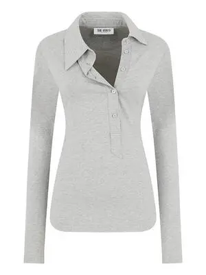 Attico Long Sleeve Top - Grey Melange