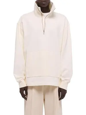 Helmut Lang Quarter Zip Sweatshirt - Vintage White