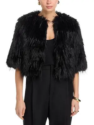 Bcbgmaxazria Faux Fur Shrug - Black