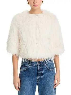 Bcbgmaxazria Faux Fur Shrug - Gardenia