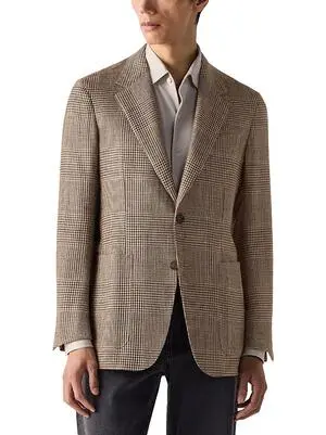Zegna Silk Linen & Wool Jacket - Beige/dark Brown