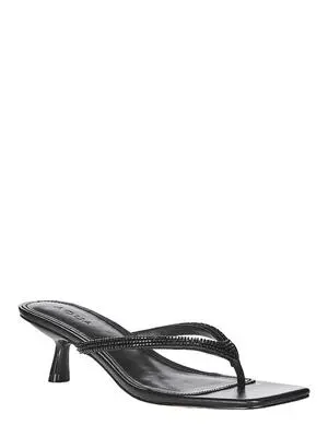 Aqua Ebony Thong Sandals - Black