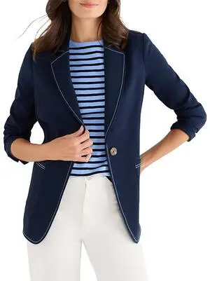 NIC+ZOE Accent Stitch Blazer - Dark Indigo