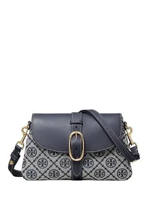 Tory Burch Double T Monogram Small Shoulder Bag - Tory Navy