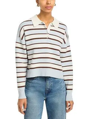 525 America Seraphina Cropped Rugby Sweater - Ice Stripe