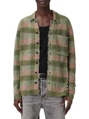 ALLSAINTS Adler Plaid Cardigan - Sunbaked Pink