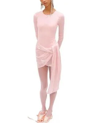 AREA Ballerina Sequin Mini Dress - Pastel Pink
