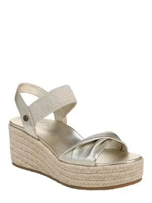 Vionic Espadrille Platform Slide Sandal Gold