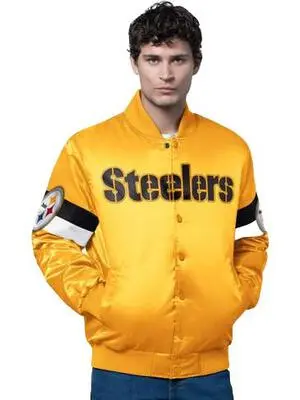 STARTER Pittsburgh Steelers Triple Option Full-snap Varsity Jacket - Gold