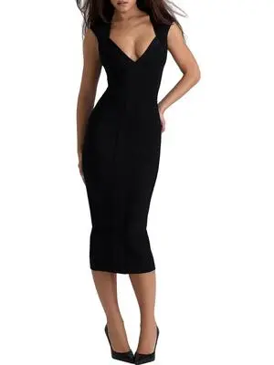 House Of Cb The Icon Bandage Midi Dress - Black