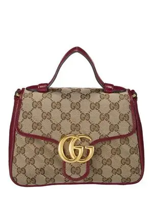 Gucci Gg Marmont Top Handle Bag - Red