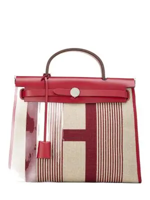 Hermès H Vibration Toile Herbag Zip 31 - Rouge Vif