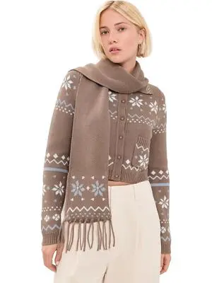 HOUSE OF SUNNY Fairaisle Tripper Cardigan - Light Brown