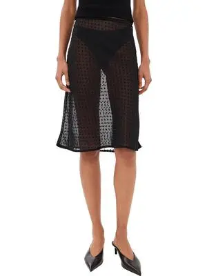RUNAWAY THE LABEL Kit Low Waist Sheer Midi Skirt