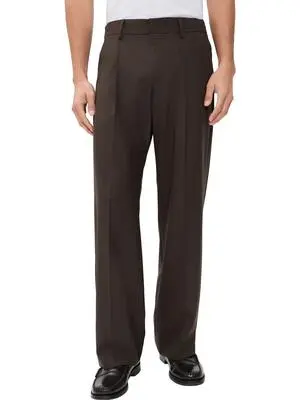 Nn07 Kay Relaxed Pleated Wool Trousers - Deep Truffle