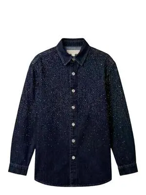 TWENTY FOURHAITCH Rhinestone-embellished Denim Shirt