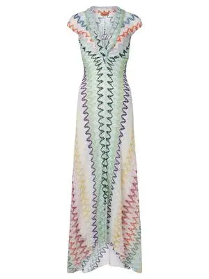 Missoni Zigzag Gathered Lamé Maxi Dress - Multicoloured