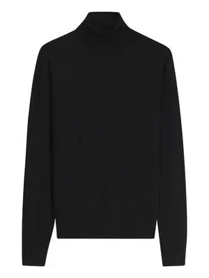 BOSS Turtleneck Sweater In Extra-fine Merino Wool - Black
