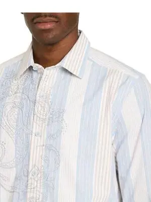 ROBERT GRAHAM Men & Apos;s Gladstone Paisley Striped Cotton-blend Shirt