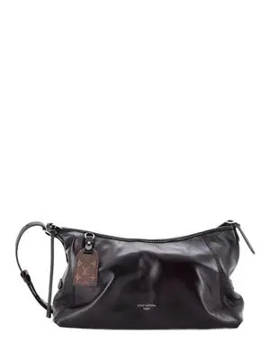 LOUIS VUITTON Carryall Vibe Leather With Monogram Canvas East West Hobo Bag - Black