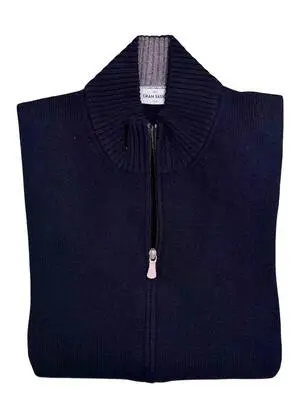 GRAN SASSO Zip-up Ribbed-collar Sweater