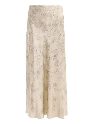 Alberta Ferretti Floral Satin Maxi Skirt - Multi