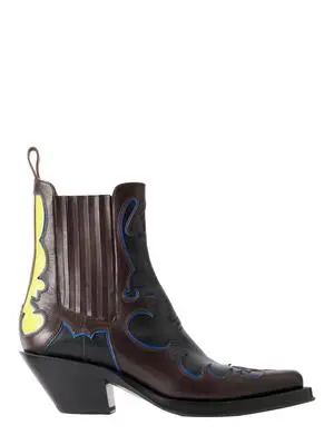 Gabriela Hearst Cassidy 90 Embossed Leather Ankle Boots - Black