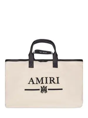 AMIRI Natural/black Canvas Embroidery Tote Bag 'cream'