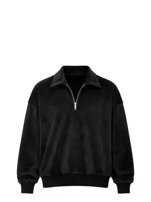 SONG FOR THE MUTE Half-zip Velour Sweatshirt