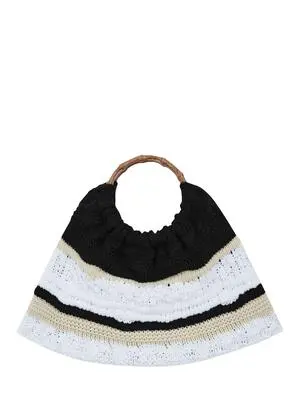 PERALUNA Joi Bag Knitwear Bag/black Ecru - White