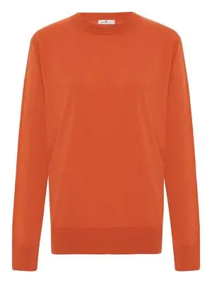 PERALUNA Mateo O Neck Pullover In Orange