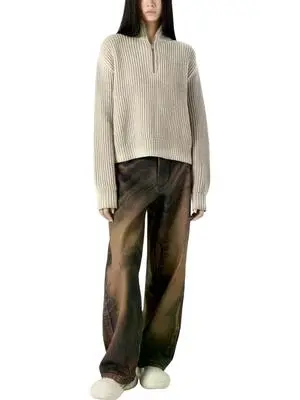CAMPER Ribbed Quarter-zip Sweater