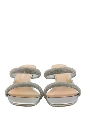 TWENTY FOURHAITCH Crystal-embellished Double-strap Sandals - Silver